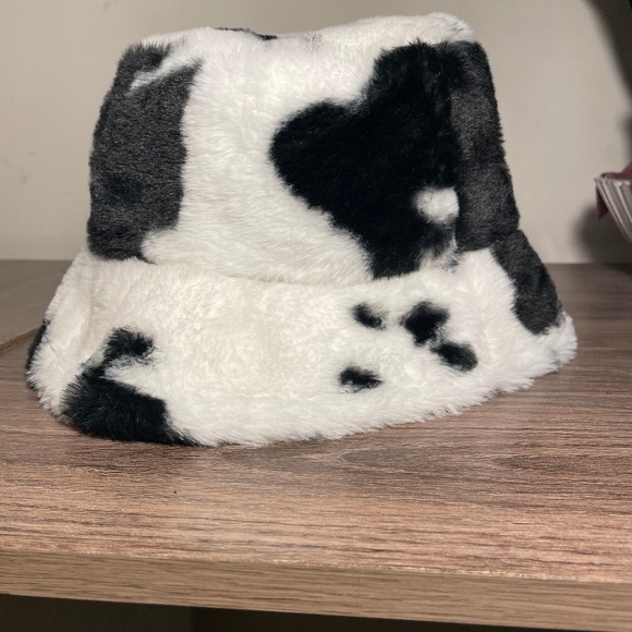 Boohoo | Accessories | Cow Print Hat | Poshmark